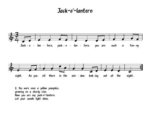 Jack-o'-lantern - Boomwhacker Play Along Video and Sheet Music ...
