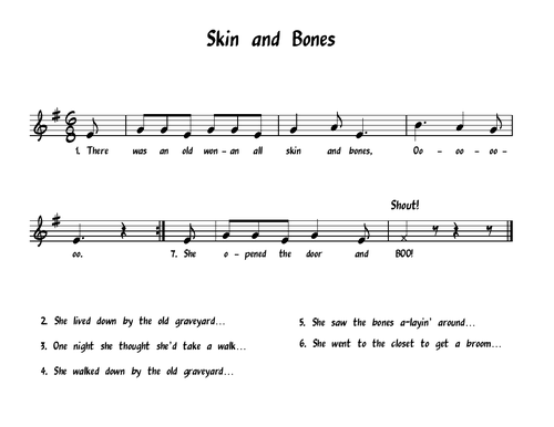 Skin and Bones - Boomwhacker Play Along Video and Sheet Music ...