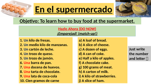 Beginners Spanish - En el supermercado | Teaching Resources
