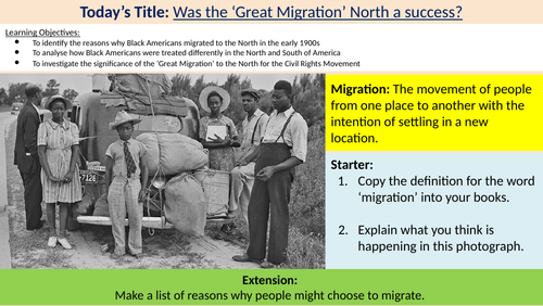 The Great Migration North (USA) | Teaching Resources