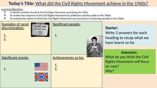 What did the Civil Rights Movement achieve in the 1960s? | Teaching ...