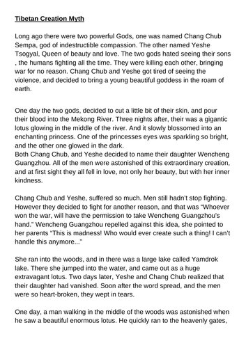 Myths and Legends Creative Writing SOW KS3 | Teaching Resources