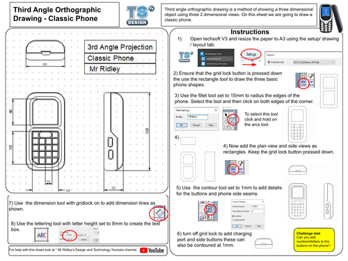 Orthographic drawing with Techsoft CAD software | Teaching Resources Orthographic drawing with Techsoft CAD software | Teaching Resources