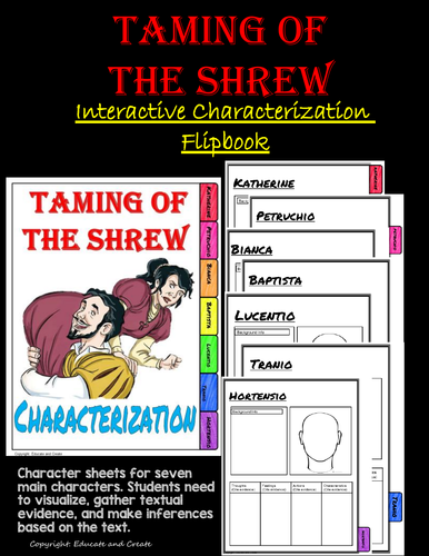 Taming of the Shrew Characterization Flip book | Teaching Resources