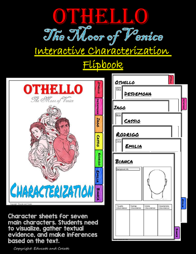 Othello Characterization Interactive Flip book | Teaching Resources