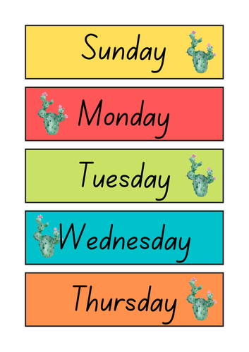 Classroom Calendar - Cactus theme | Teaching Resources