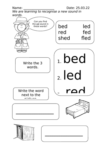'e_' phonics worksheets | Teaching Resources