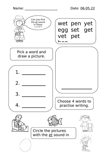 'e_' phonics worksheets | Teaching Resources