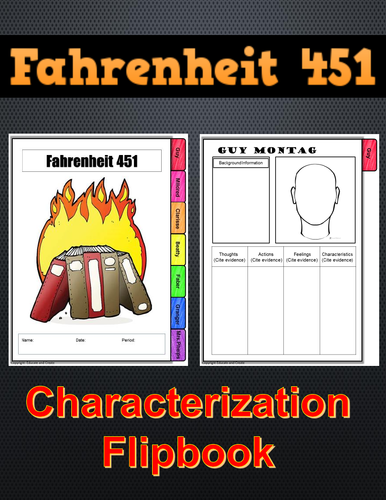 Fahrenheit 451 Characterization Flip book | Teaching Resources