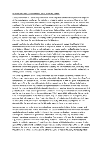 Evaluate the Extent to Which the US Has a Two-Party System | Teaching ...