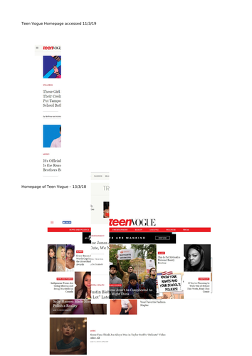A level AQA Media Studies SOW Teen Vogue Online | Teaching Resources