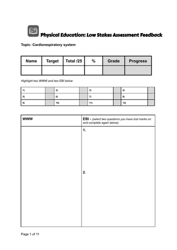 Assessments covering the full AQA GCSE PE Course | Teaching Resources