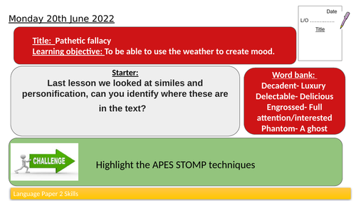 Pathetic Fallacy | Teaching Resources