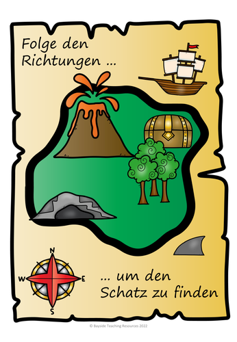 German directions outdoor treasure hunt | Teaching Resources