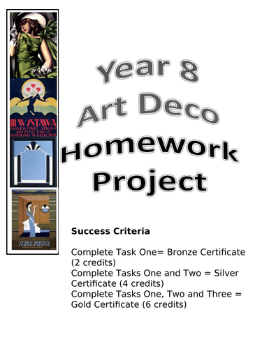 1920s History Homework (Art-deco) | Teaching Resources