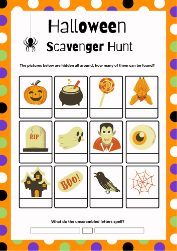 6X Halloween Games Bundle - Scavenger Hunt, Scattergories, A-Z, Memory ...