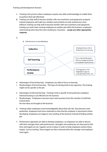 Training and development - GCSE Business | Teaching Resources