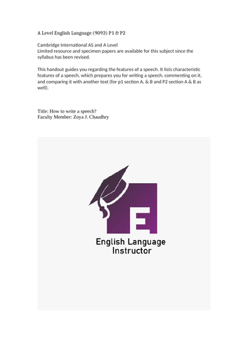 P1 & P2 How to write a speech? | Teaching Resources