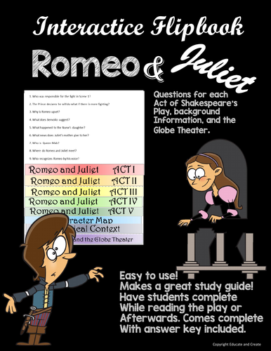 Romeo and Juliet Interactive Flip book | Teaching Resources