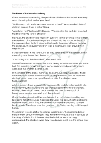 Warning Story - The Horror of Hartwood Academy - Short story - LKS2 ...