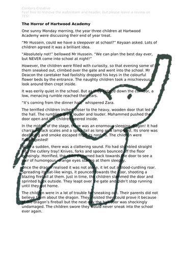 Warning Story - The Horror of Hartwood Academy - Short story - LKS2 ...