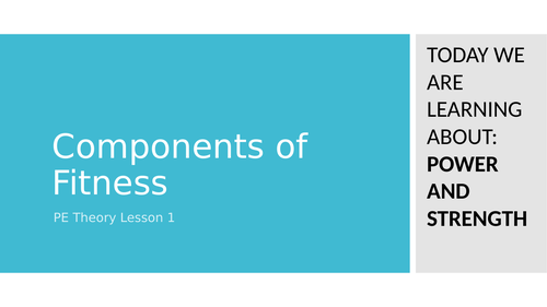 KS3 Components of Fitness | Teaching Resources