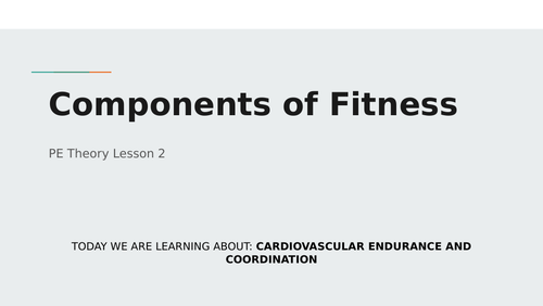 KS3 Components of Fitness | Teaching Resources