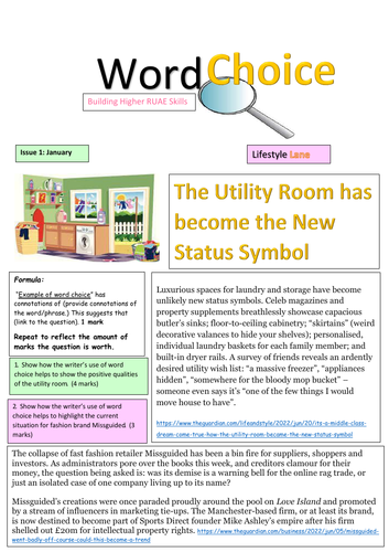 Higher RUAE Skills, Issue 1: Word Choice | Teaching Resources
