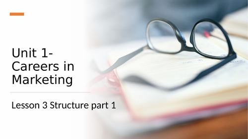 Unit 1 Careers in Marketing | Teaching Resources