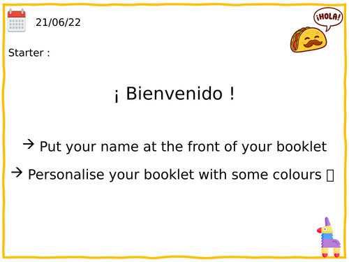 S1 Spanish Booklet & PPT (Numbers, Name, Age) | Teaching Resources