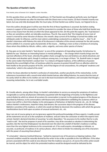 Hamlet OCR Literature part b essays | Teaching Resources