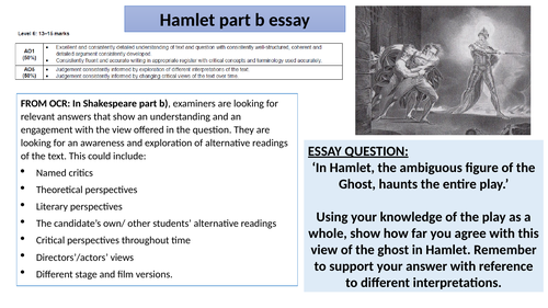 Hamlet OCR Literature part b essays | Teaching Resources