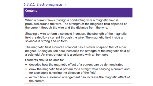 GCSE Physics Electromagnets Solenoids and Fields around wires lesson ...