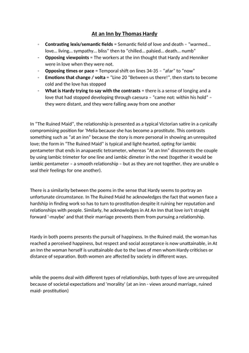 AQA English Literature - Poetry Analysis | Teaching Resources