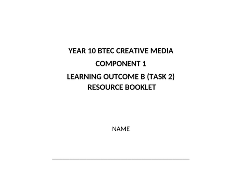 (New Spec Sept 2022) BTEC Creative Media Level 1/2 Tech Award - Component 1 | Teaching Resources