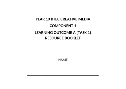 (New Spec Sept 2022) BTEC Creative Media Level 1/2 Tech Award ...