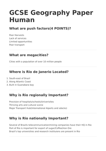 AQA GCSE GEOGRAPHY AQA FULL REVISION RESOURCE COMPLETE | Teaching Resources