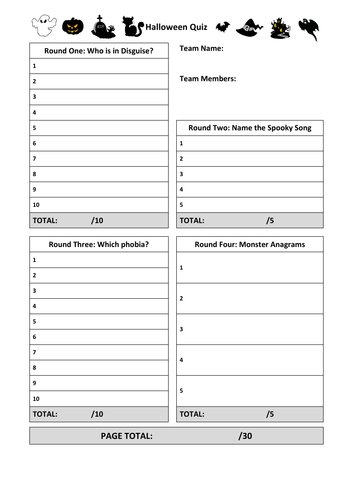 Halloween Quiz | Teaching Resources