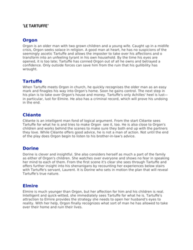 A LEVEL FRENCH LITERATURE QUOTATIONS IN FRENCH FROM TARTUFFE | Teaching ...