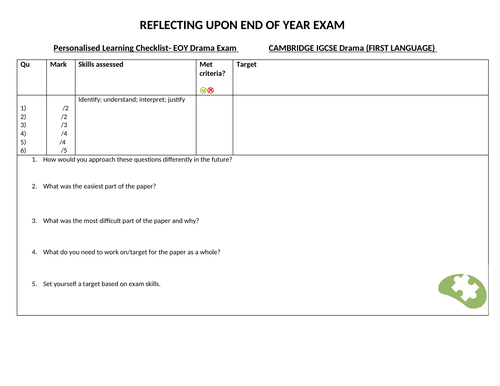 IGCSE Drama: Dara Assessment Paper and Prep Lesson | Teaching Resources