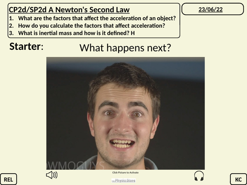 KS4 GCSE Physics EDEXCEL CP2d SP2d A Newton's Second Law | Teaching ...
