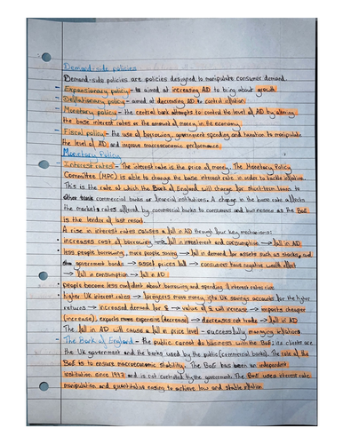 Edexcel A-level Economics A Revision Notes | Teaching Resources