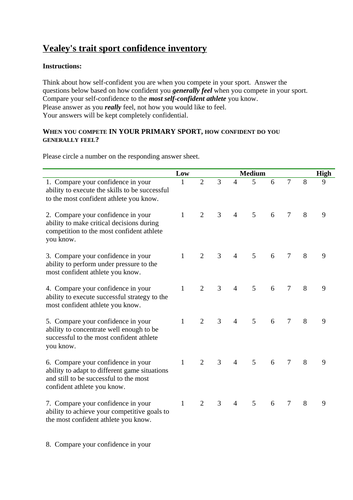 Unit 3: Applied Sport and Exercise Psychology- BTEC National Sport and ...