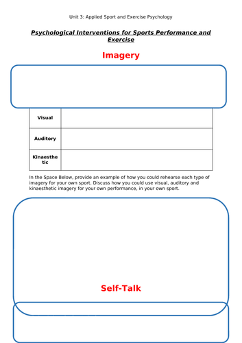 Unit 3: Applied Sport and Exercise Psychology- BTEC National Sport and ...