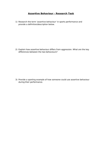 Unit 3: Applied Sport and Exercise Psychology- BTEC National Sport and ...