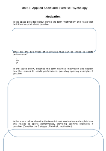 Unit 3: Applied Sport and Exercise Psychology- BTEC National Sport and ...
