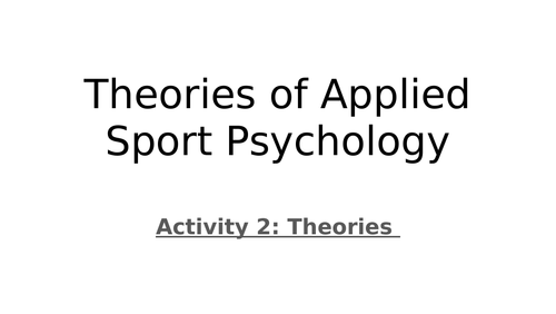 Unit 3: Applied Sport and Exercise Psychology- BTEC National Sport and ...