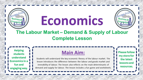 The Labour Market – Demand & Supply of Labour Complete Lesson ...