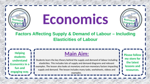 Factors Affecting Supply & Demand of Labour – Including Elasticities of ...