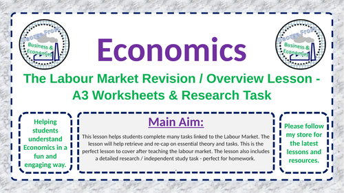 The Labour Market Revision / Overview Lesson - A3 Worksheets & Research ...